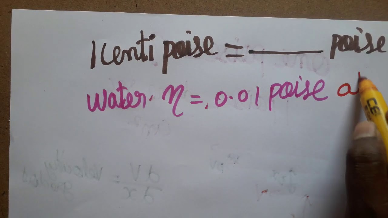 Centipoise To Poise YouTube