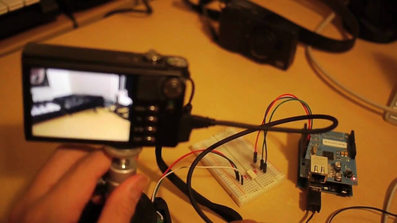 Arduino can presses the RICOH digital camera's shutters - YouTube