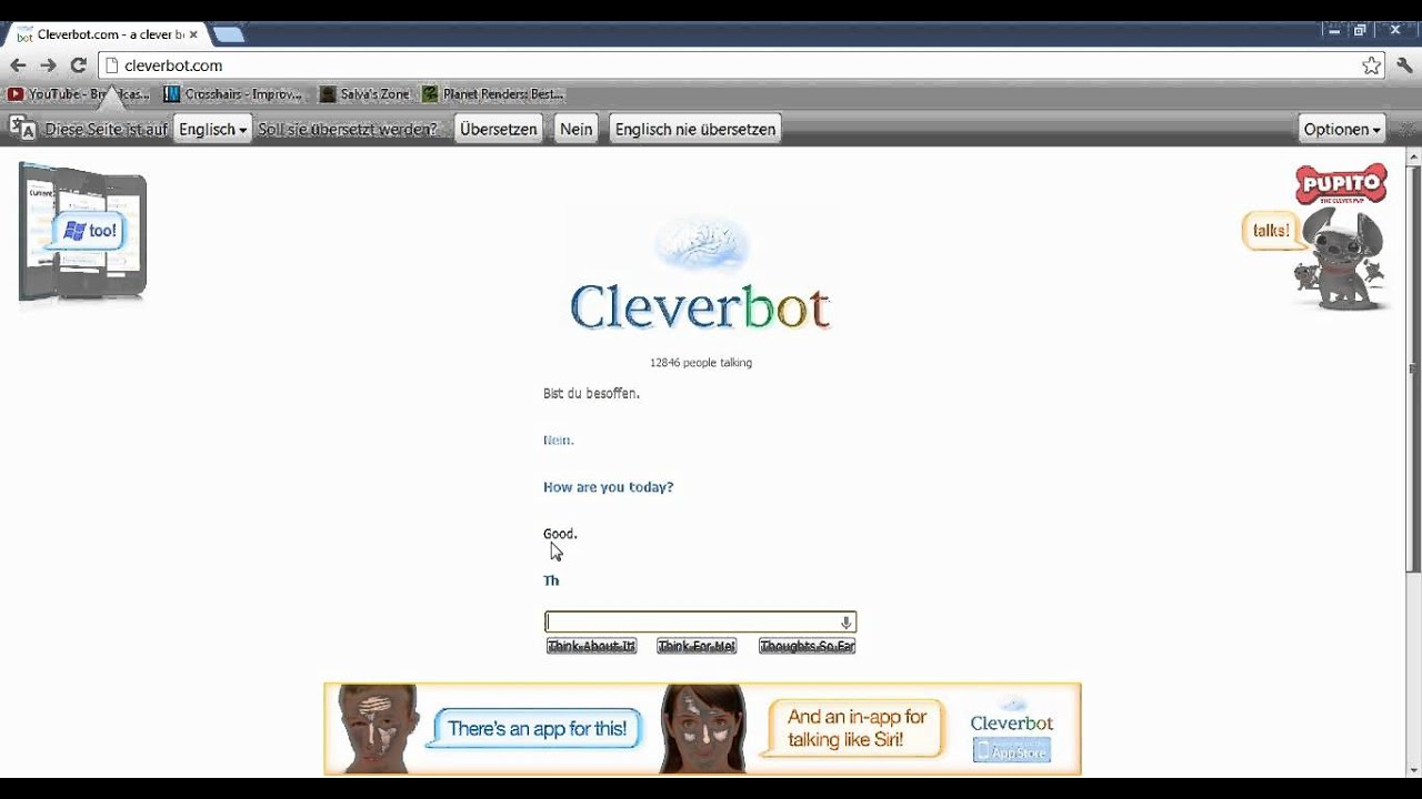 Computer vs Mensch Cleverbot #3 [German] - Die Ernsten Fragen! - YouTube