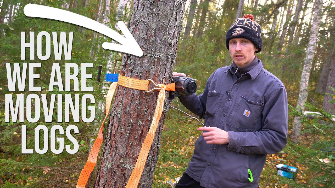 How We Are Moving Logs For Our Log Cabin | Off Grid Island Ep.15 - YouTube