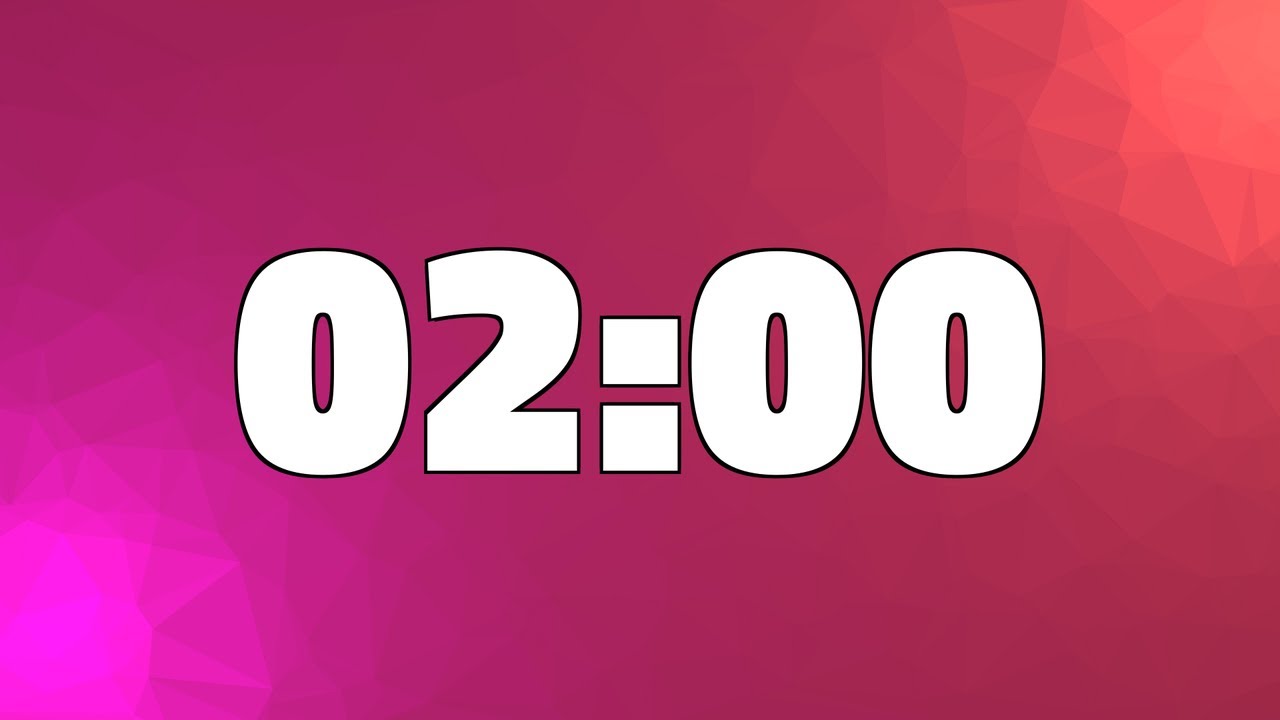 2 MINUTES TIMER COUNTDOWN [120 seconds - Pink Triangles Background ...