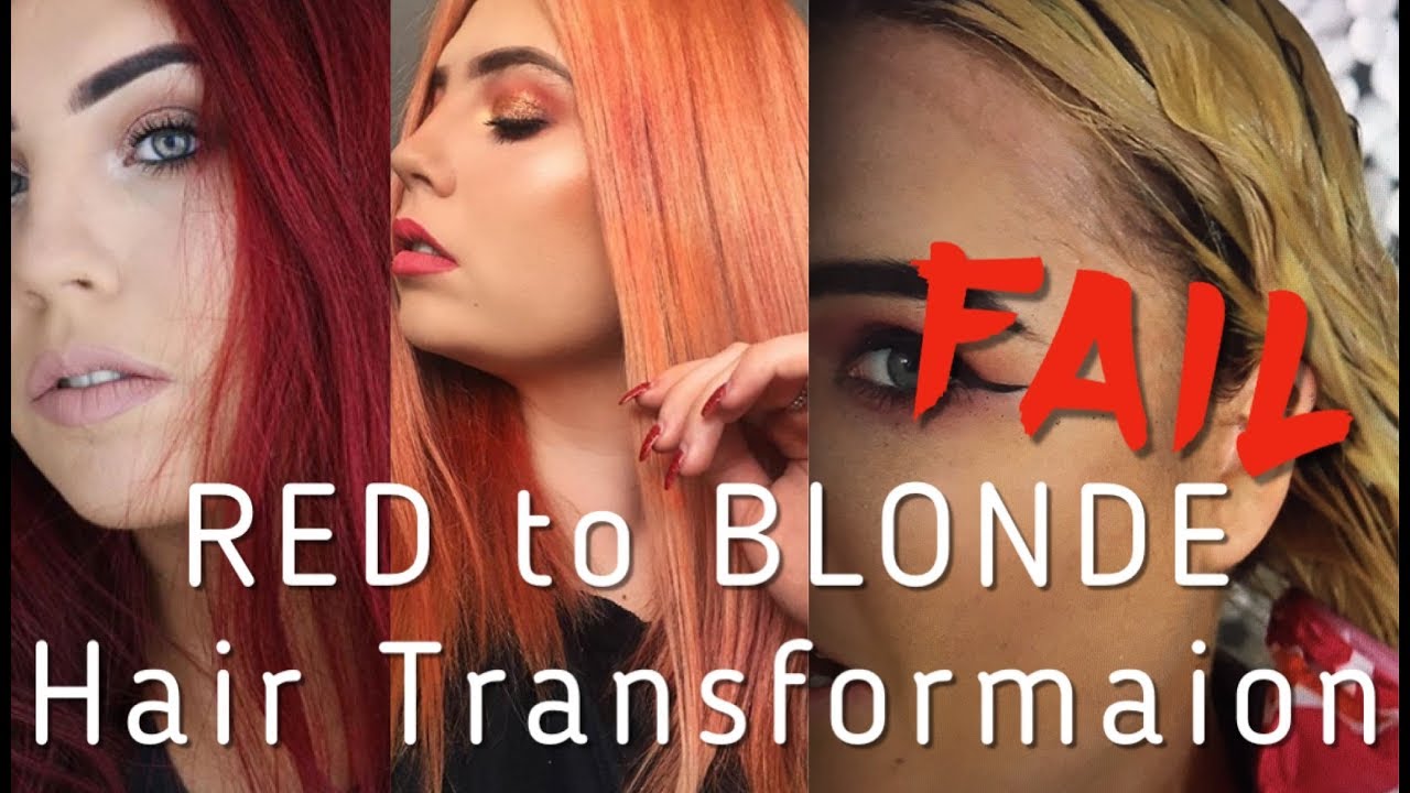 RED to BLONDE Hair Transformation FAIL!!! | Why do I Always do This to Myself.... - YouTube
