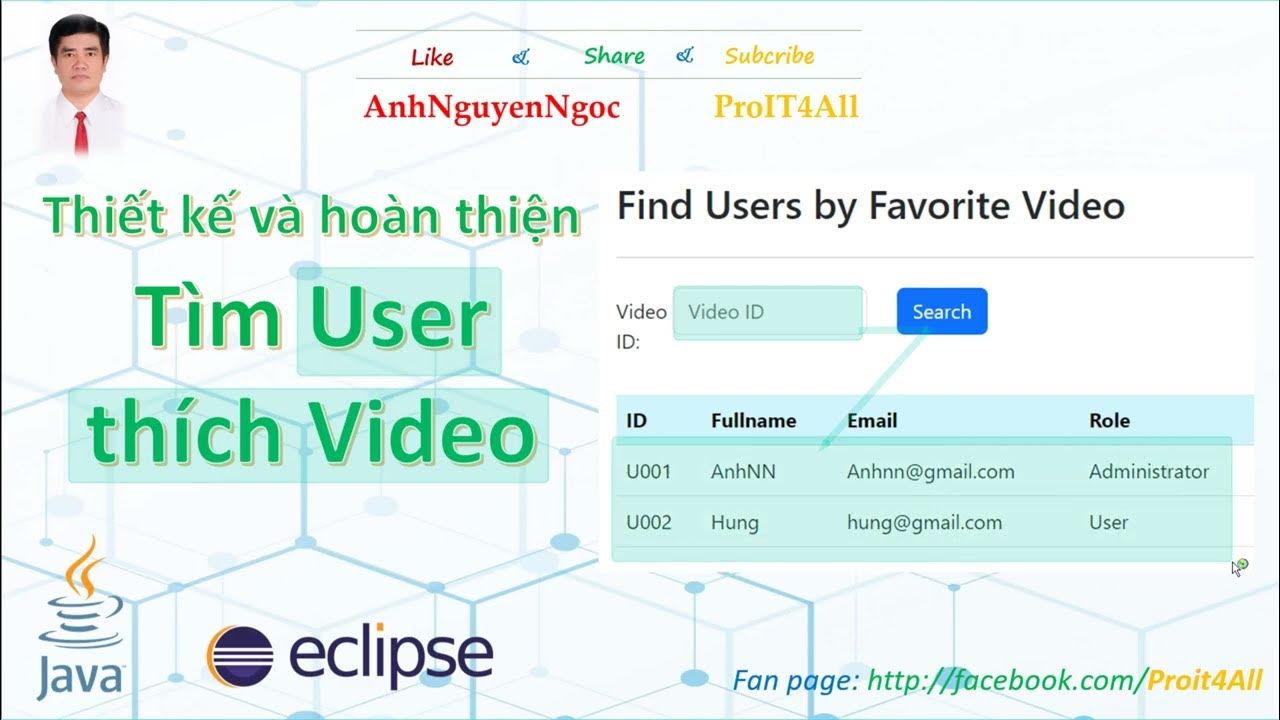 Lab 6.6 Tìm User yêu thích theo Video, Java Web - YouTube