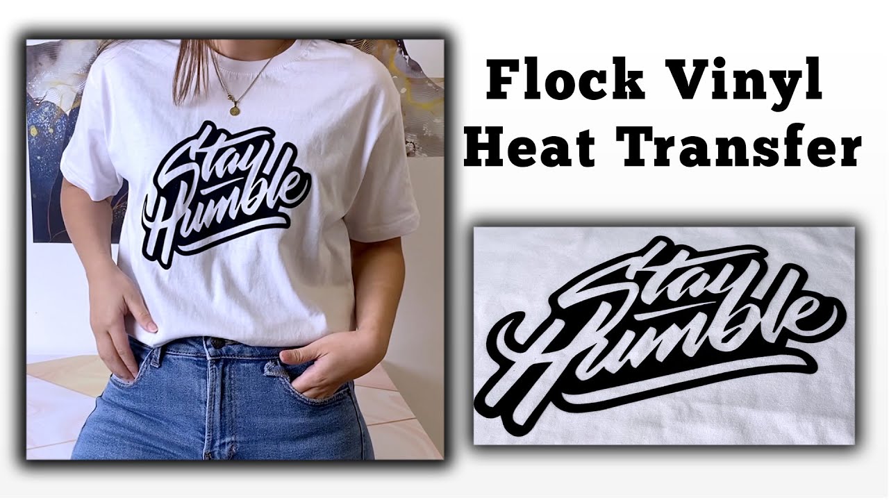 Vinyl Flock Heat Transfer Cut and Press - YouTube