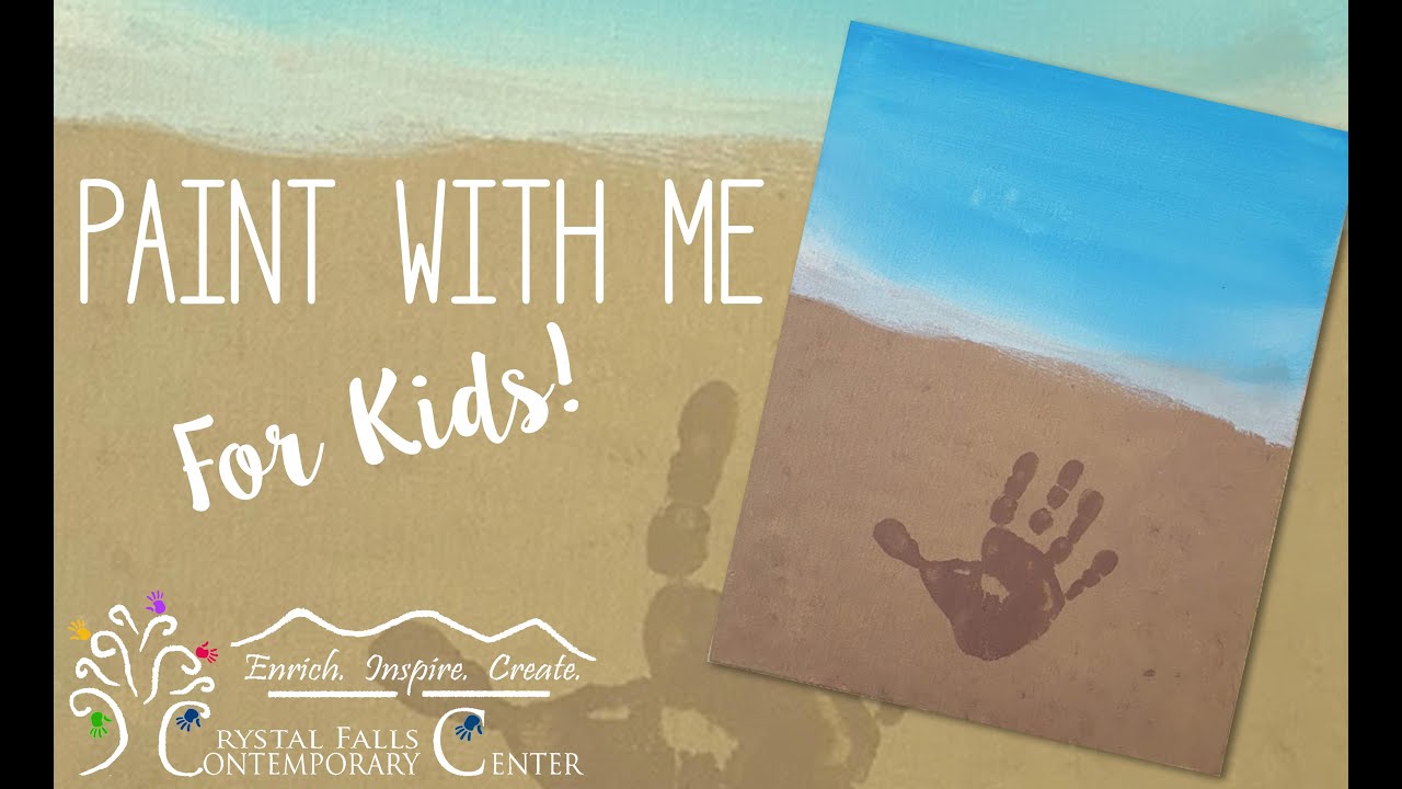 Beach Hand Print - Paint With Me for Kids! - YouTube