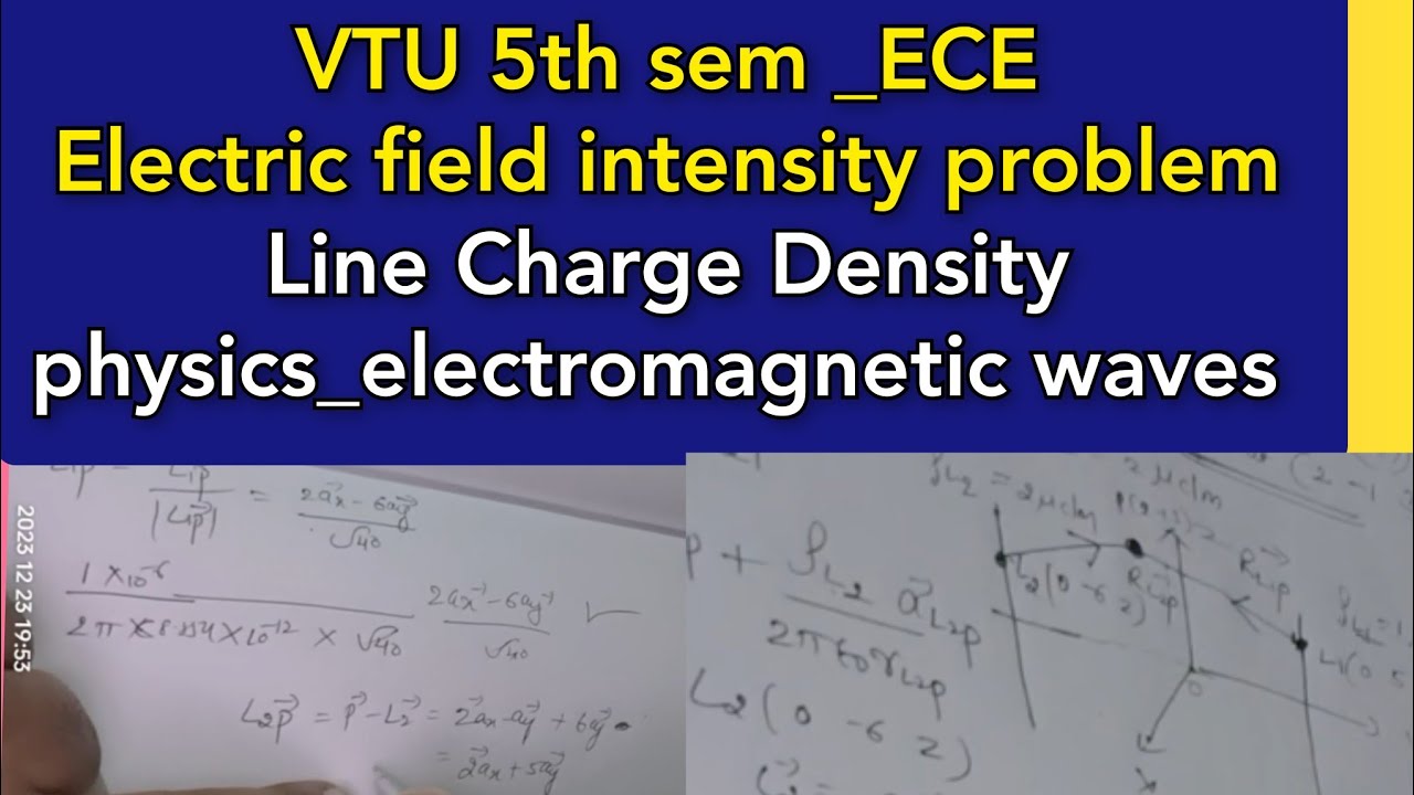 VTU 5th ECE|Electric field intensity problem|Line Charge Density|ECE ...