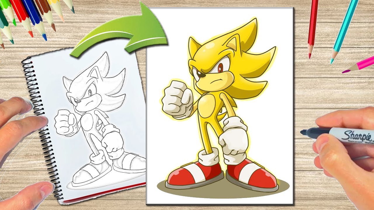 How to Draw SUPER SONIC | Drawings For KIDS | SONIC 3 | DrawArtMania 🎨 - YouTube