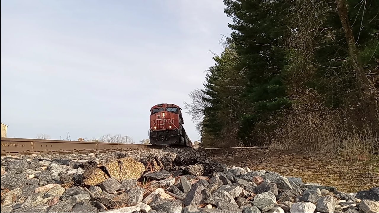 Two trains in one! CN Inspection Unit ET44AC. - YouTube