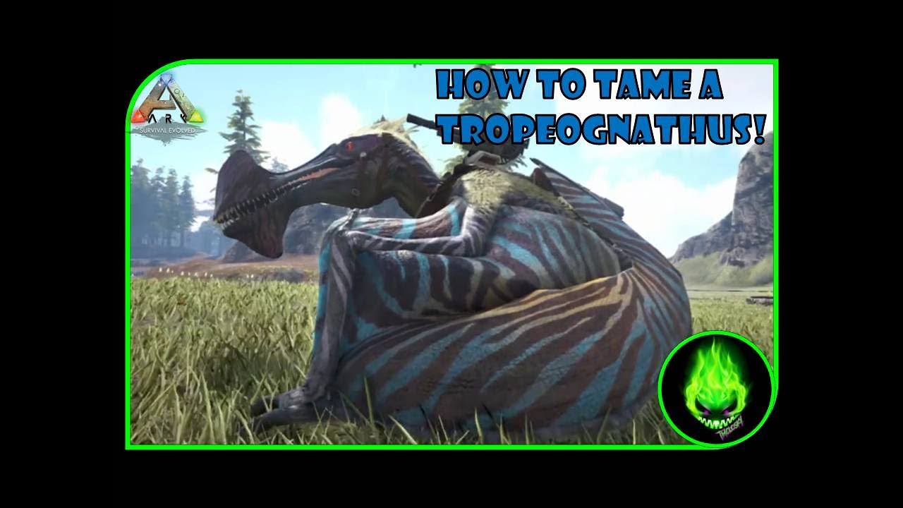 ARK: HOW TO TAME A TROPEOGNATHUS WITH THE BALLISTA TURRET! - YouTube