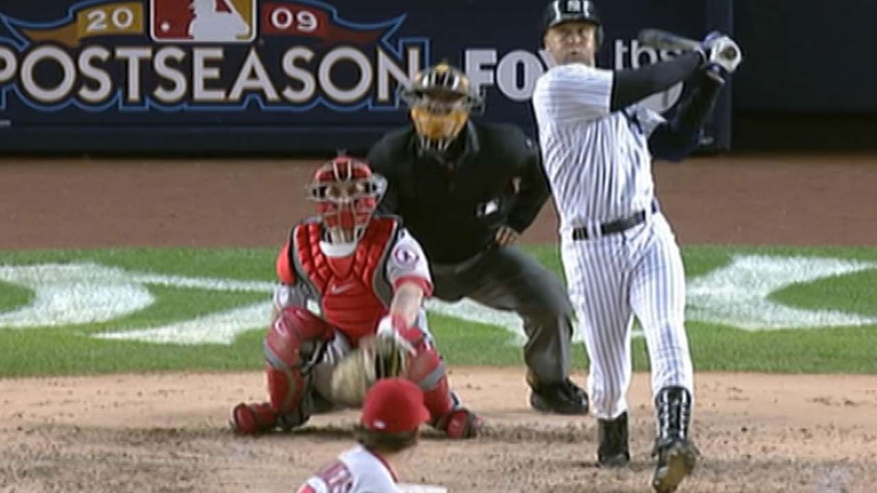 2009 ALCS Gm 2: Jeter hits a solo homer to right field - YouTube
