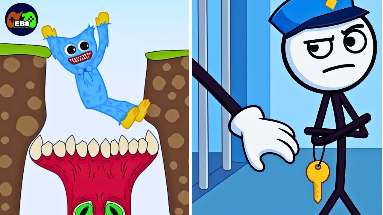 HUGY'S FUNNY ANIMATED STORY vs THIEF PUZZLE | Epic Android gameplay ...