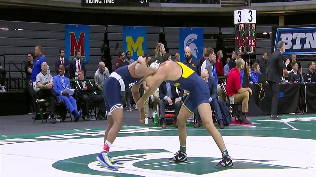 174 LBS: #1 Mark Hall (PSU) vs. #3 Myles Amine (Michigan) | 2018 Big ...