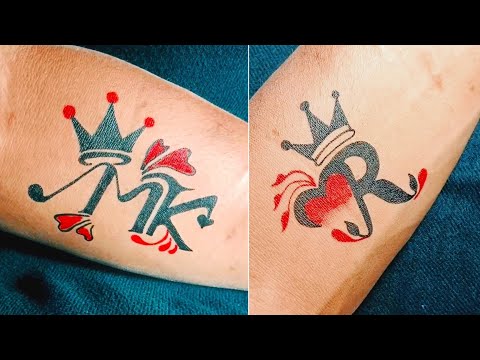 beautiful 😍 mk couple letter tattoo design || how to make R letter tattoo design