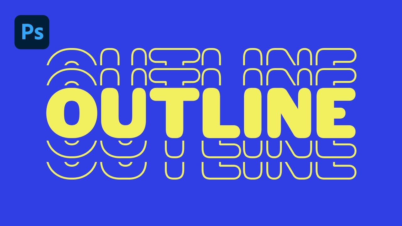 Tuto Photoshop : Outline Text Effect (Fr) - YouTube