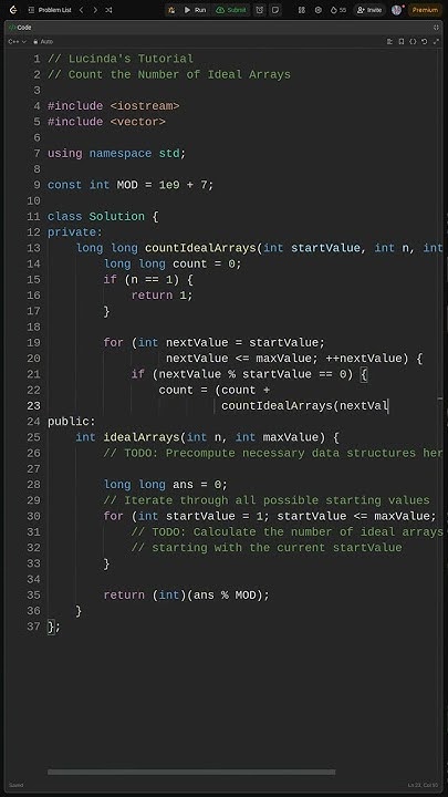 🎀LeetCode 2338🎀 Count the Number of Ideal Arrays - YouTube