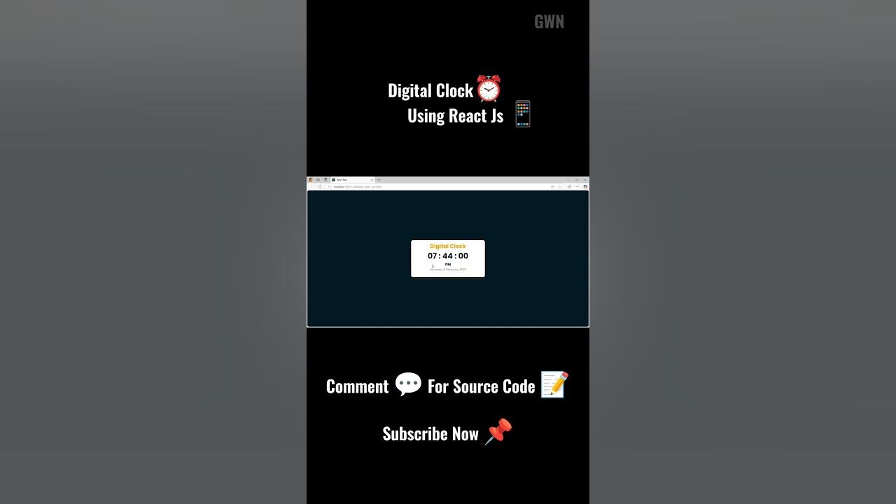 Digital Clock ⌚ Using React Js 📱#reactjs #programming #shorts #clock #js #shortsfeed #frontend ...