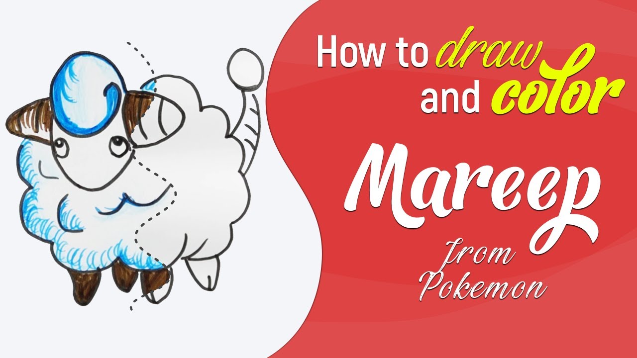 Mareep - How to draw and color Mareep - YouTube