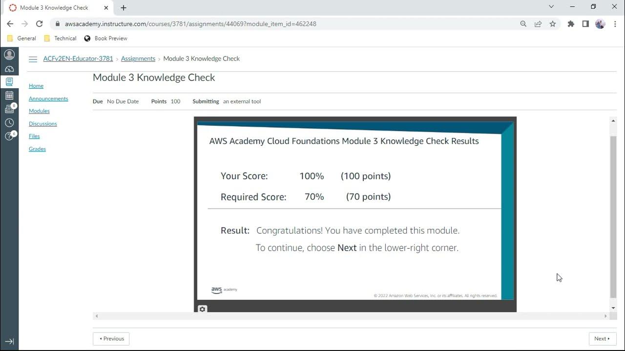 AWS Cloud Foundations - Module 3 - Knowledge Check - Anand K - YouTube