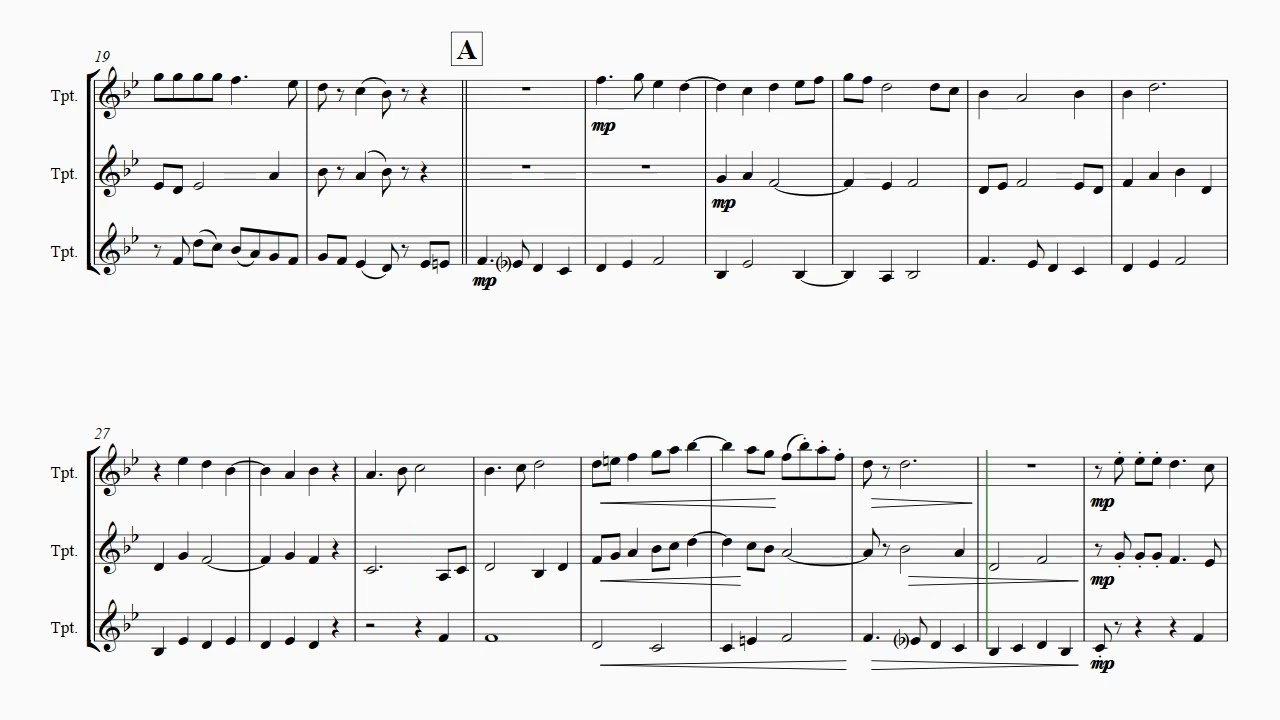 Deck the halls - Christmas Carol Polyphonic - Trumpet Trio - YouTube