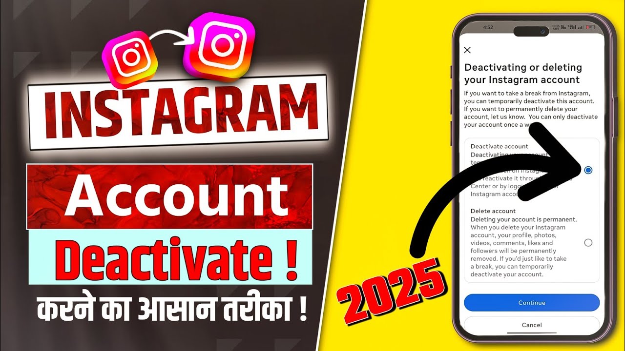 Insta id deactivate kaise karen || Insta id deactivate kaise kare - YouTube