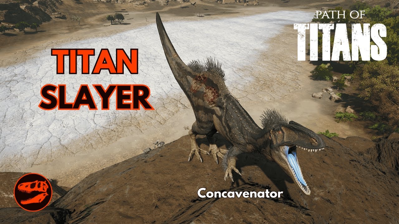 Concavenator PvP Gameplay - Tyrannotitan Hunting! - Path of Titans ...