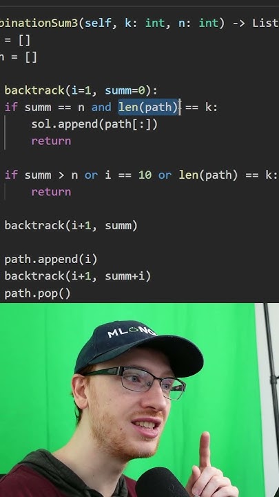 Let's do some more Backtracking! | Combination Sum III - Leetcode 216 - YouTube