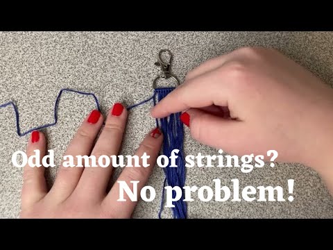 How to start a knotted keychain with an odd amount of strings ...