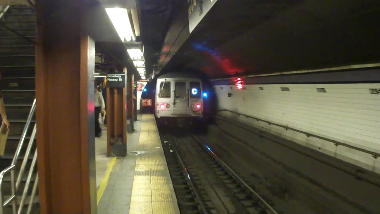 R44 C Train Leaving Broadway Nassau Streets (Fulton Street) - YouTube