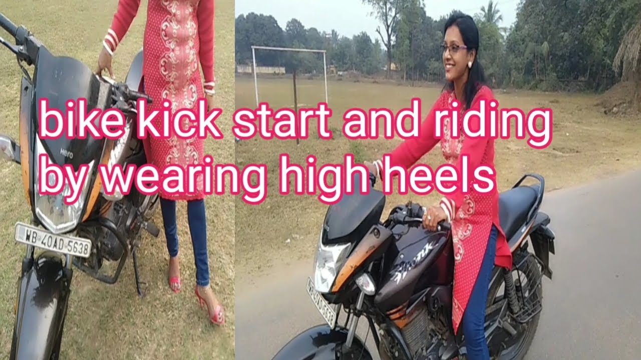 𝐁𝐢𝐤𝐞 𝐤𝐢𝐜𝐤 𝐬𝐭𝐚𝐫𝐭 𝐚𝐧𝐝 𝐫𝐢𝐝𝐢𝐧𝐠 𝐰𝐞𝐚𝐫𝐢𝐧𝐠 𝐡𝐢𝐠𝐡 𝐡𝐞𝐞𝐥𝐬//𝐛𝐢𝐤𝐞 𝐛𝐲 𝐰𝐨𝐦𝐚𝐧 - YouTube