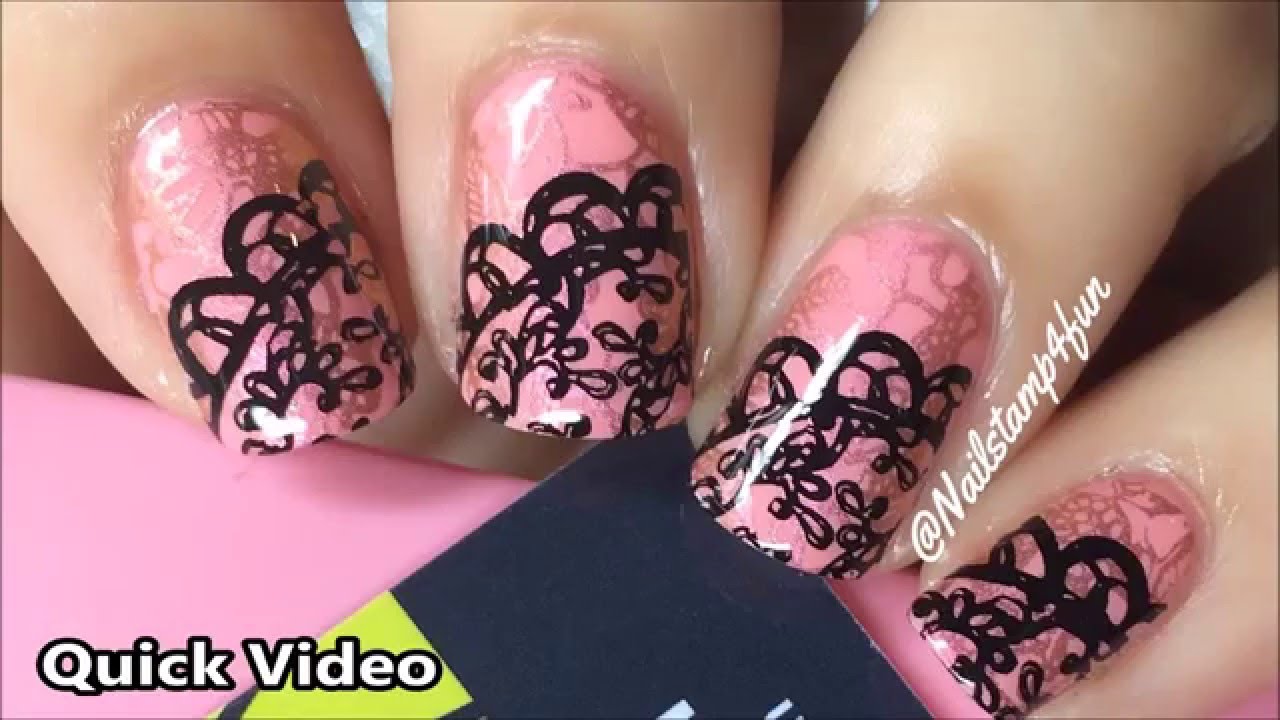 Quick Video: Lace Nails Using the Mochi Stamper - YouTube