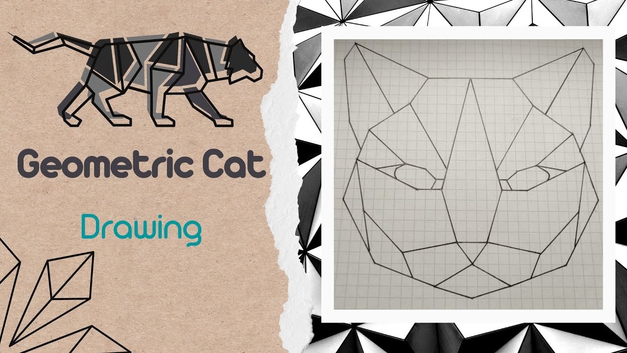 Geometric Cat Drawing | Graph Paper Art - YouTube
