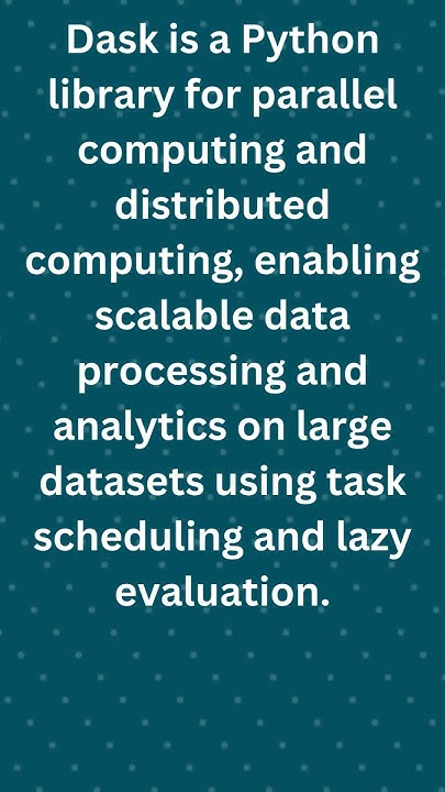 Parallel and Distributed Computing with Dask - YouTube