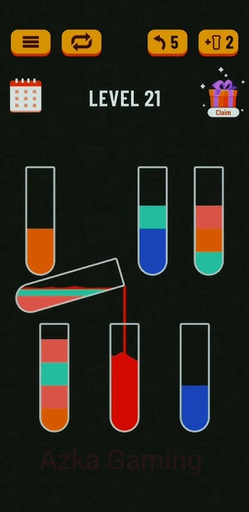 Water sort game level 21 #gaming #watersort #colorwatersort - YouTube