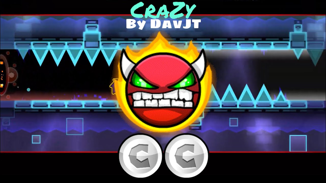 (Epic Hard Demon) CraZy by DavJT (all 2 coins) | Geometry Dash 2.2 ...