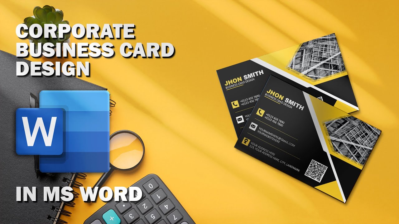 CORPORATE BUSINESS CARD DESIGN IN MS WORD - YouTube