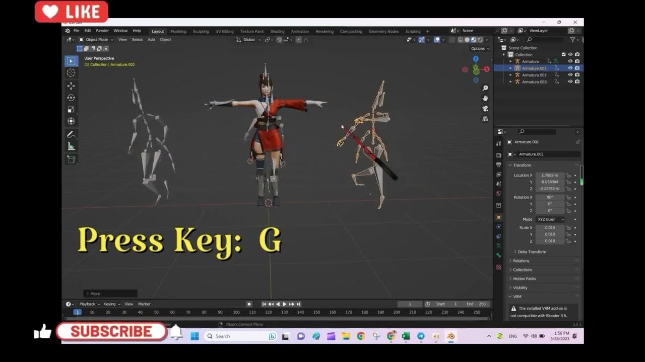 How to combine Mixamo animations and edit Mixamo animation keyframe in blender - YouTube