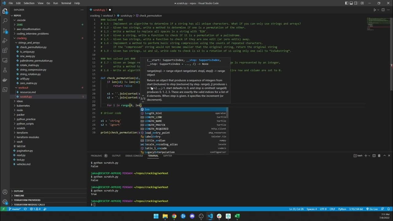 1 2 Cracking The Coding Interview String Permutation Python Youtube