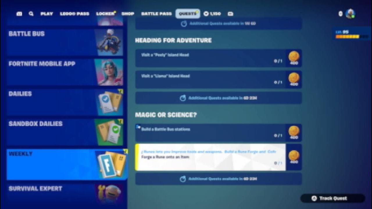 Lego Fortnite - Forge a Rune onto an item - Lost Isles Weekly Quests ...