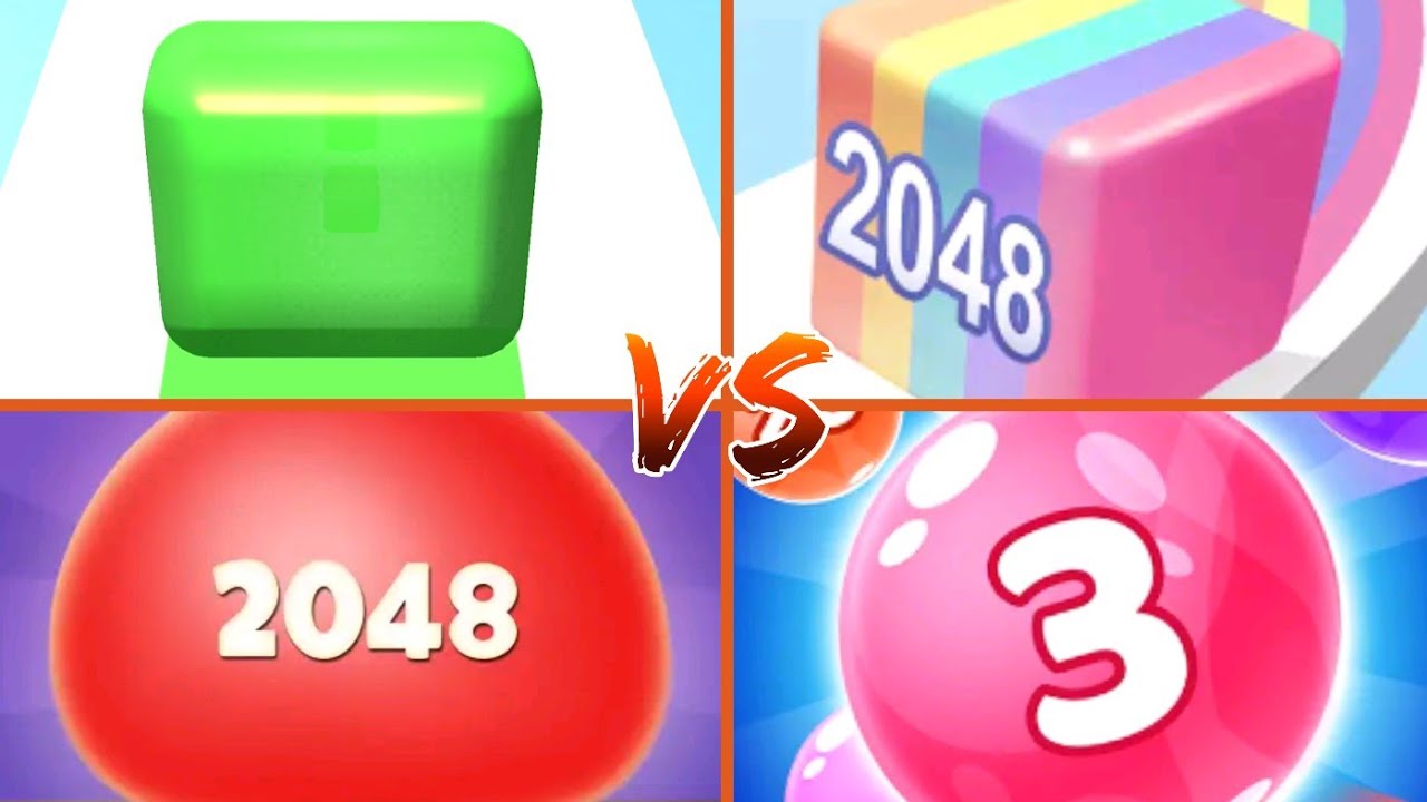 Jelly 2048 vs Jelly Run 2048 vs Jelly Run 3D vs Marble Run - Max Level ...