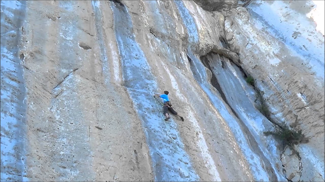 Climbing at Ceuse France: San Jones Pecos 7b+ (5.12c) - YouTube