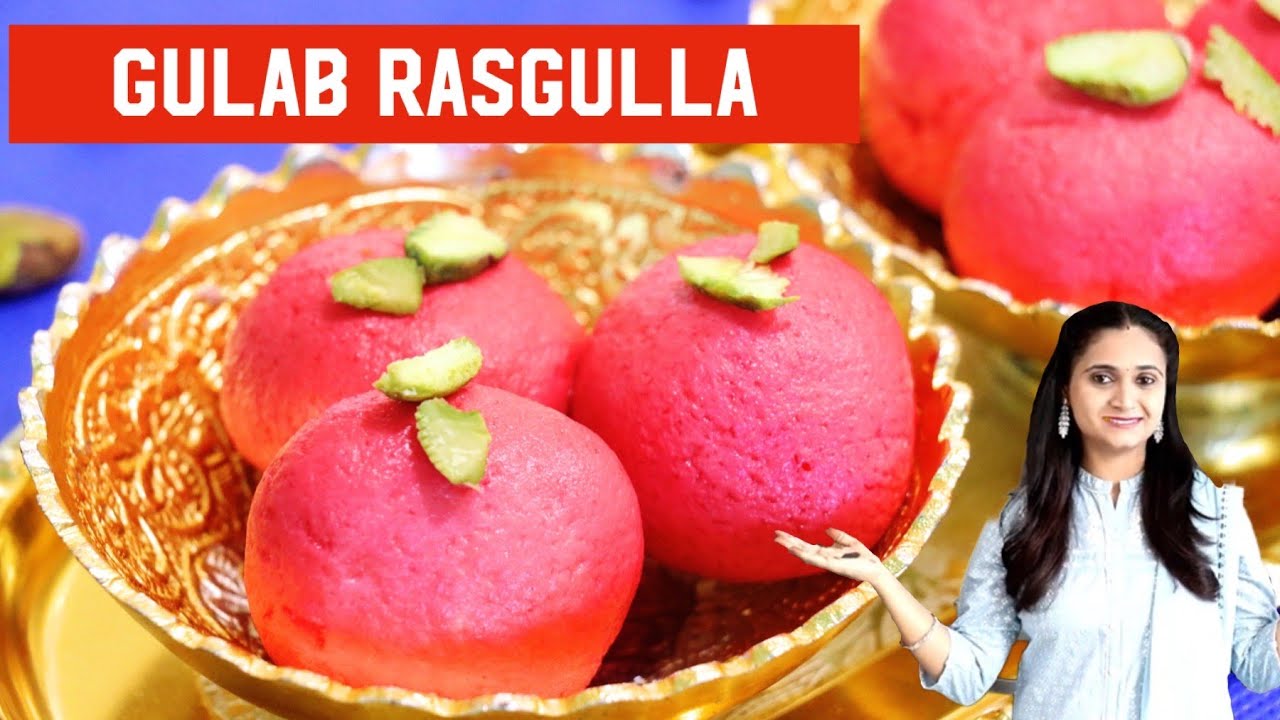 Gulab Rasgulla | Rose Rasgulla | Rooh Afza Rasgulla Recipe | Pink ...