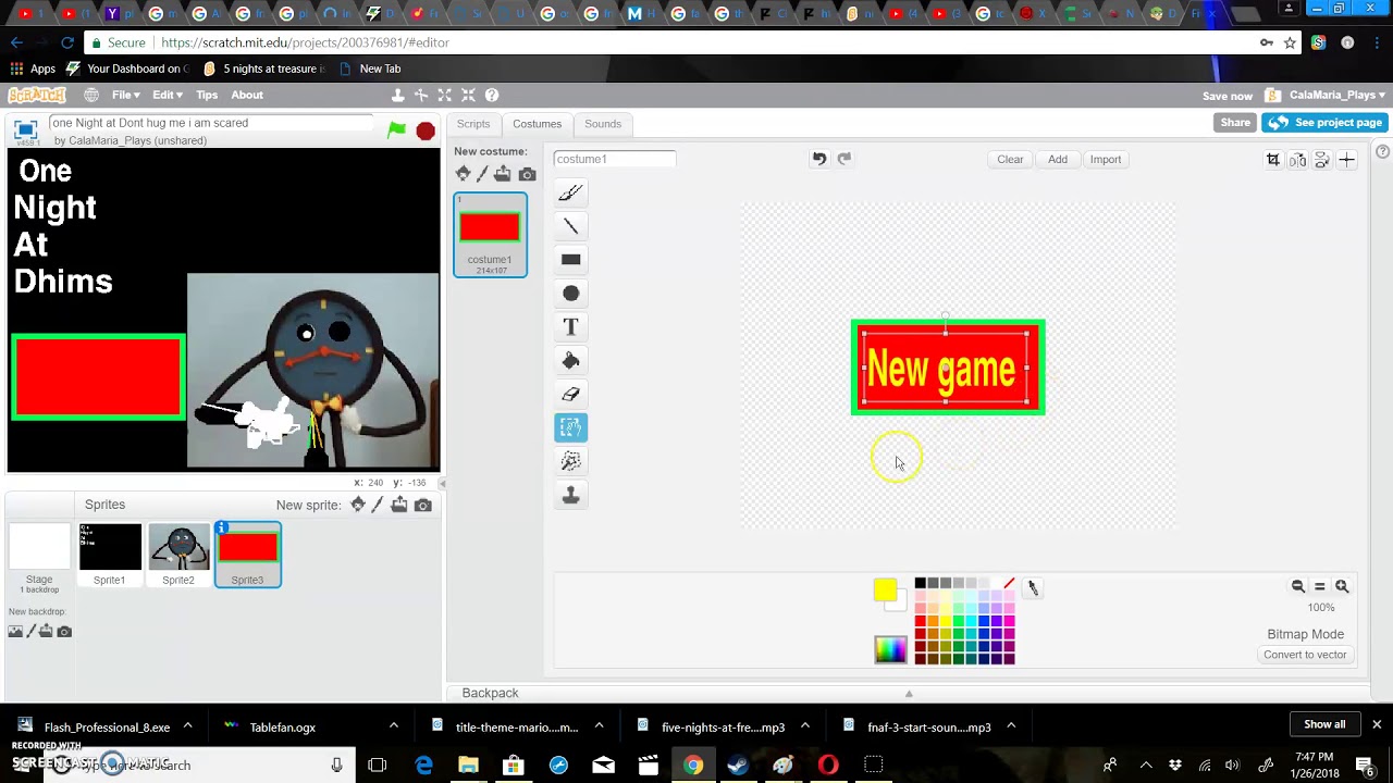 How to make a fnaf fan game on scratch part1 - YouTube