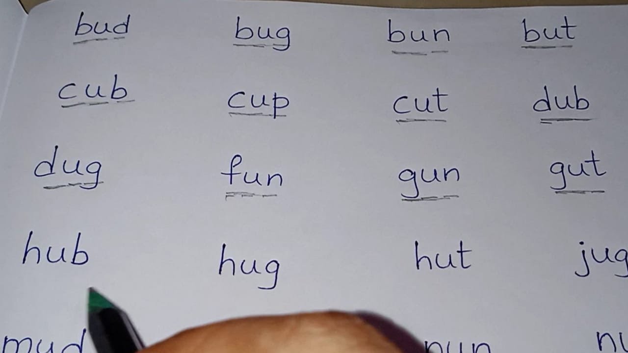 CVC Words | "U" Sound Words | Reading 3 Letters | Three Blend Words ...