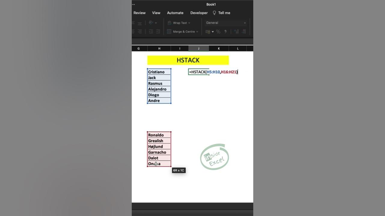 H Stack in Excel - YouTube
