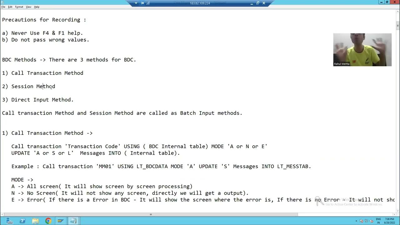 8 - Data Migration Techniques - BDC - Call Transaction Method Part1 - YouTube