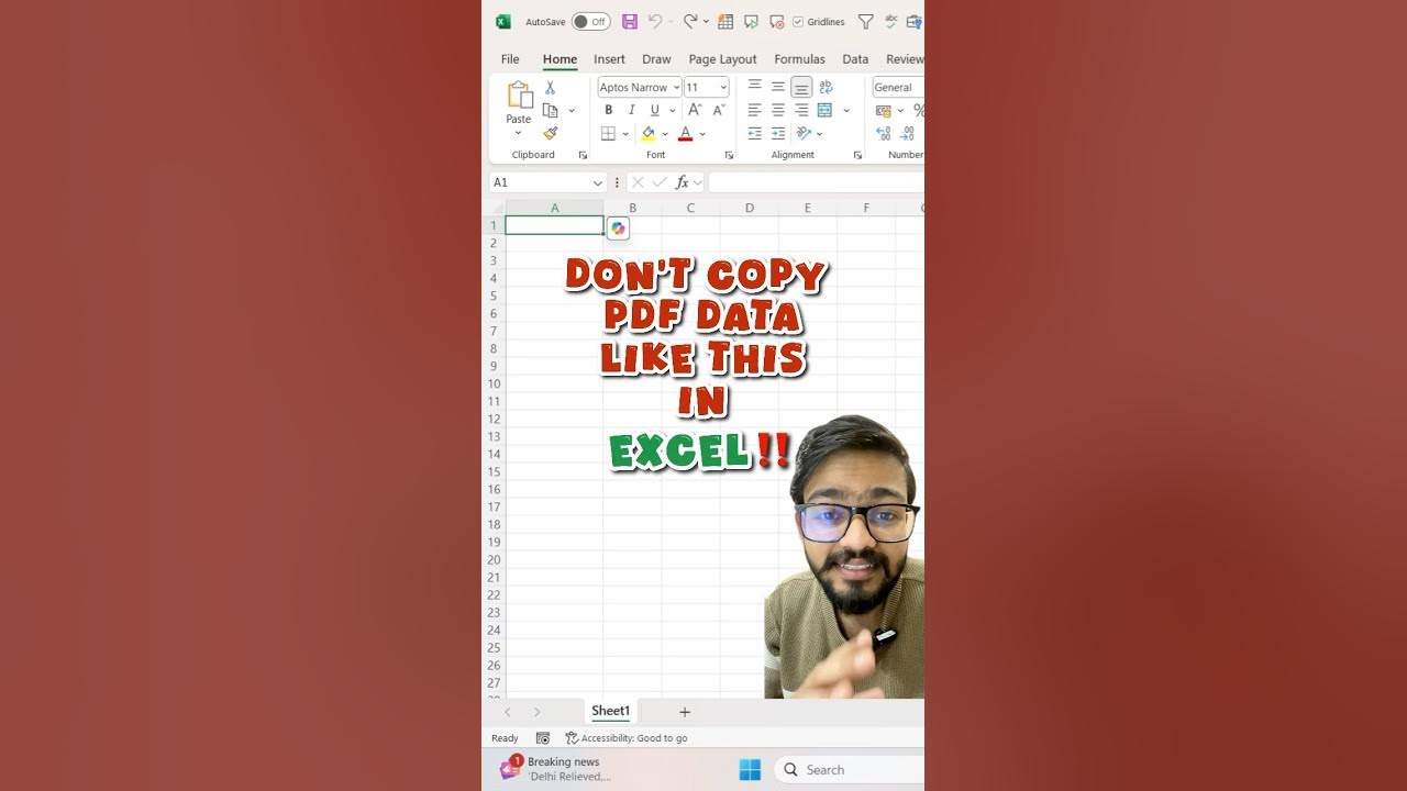 Don't Copy PDF Data in Excel‼️Instead Use Amazing Trick #exceltips #excel #exceltricks #shorts ...