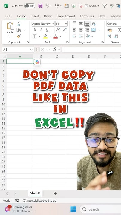 Don't Copy PDF Data in Excel‼️Instead Use Amazing Trick #exceltips #excel #exceltricks #shorts ...