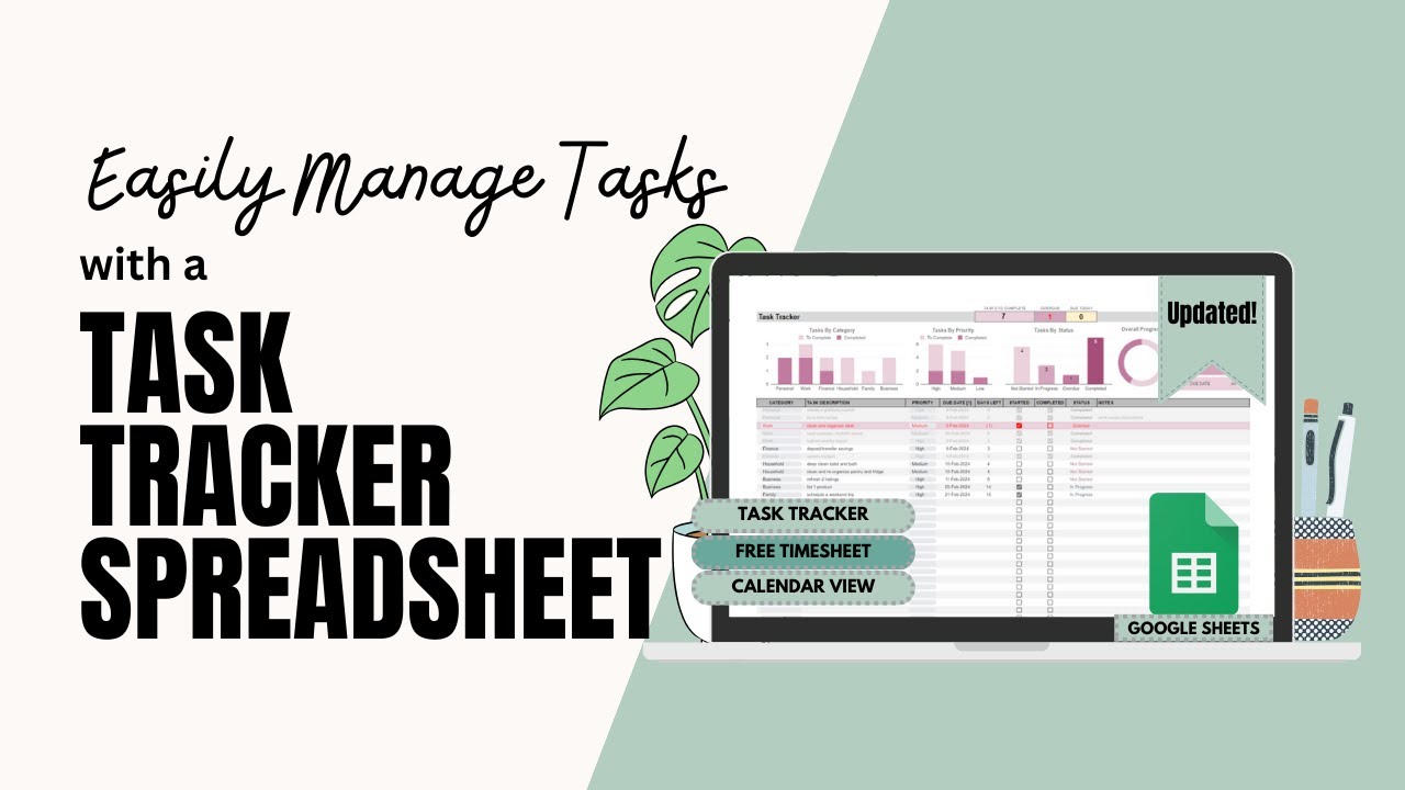 Task Tracker Spreadsheet | Google Sheets | Task Management - YouTube