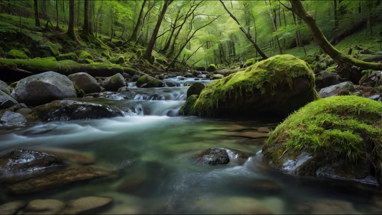 Healing River Harmony & Vibrant Bird Songs in Lush Forest - Water ...