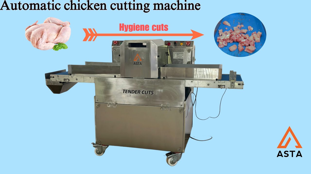 Automatic chicken cutting machine - YouTube